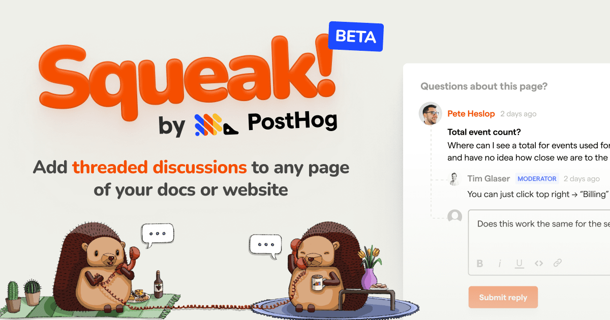 About Squeak! · Squeak! by PostHog